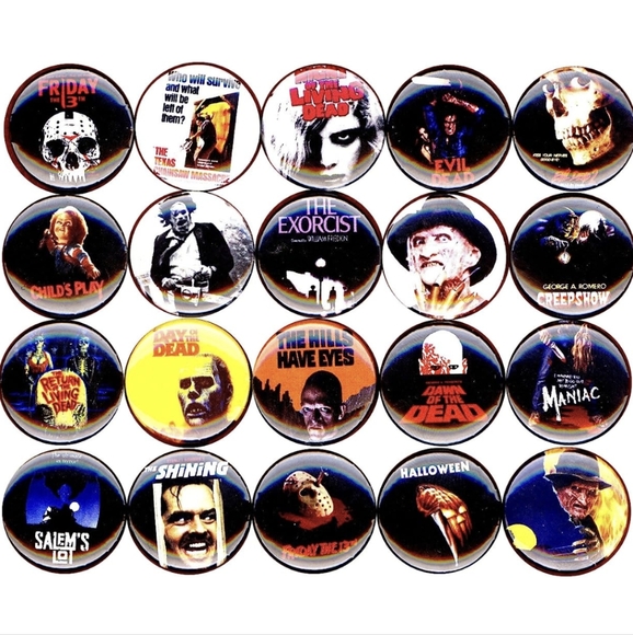 Jewelry | Horror Movie Set Of 2 1 Inch Size Buttonspins | Poshmark